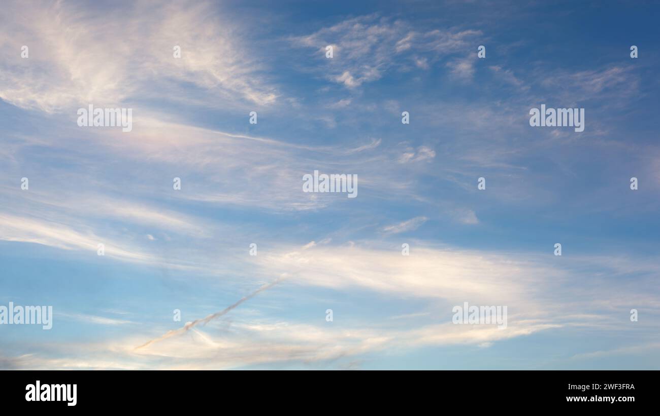 Gloomy vivid cyan landscape in environment day horizon skyline view ...