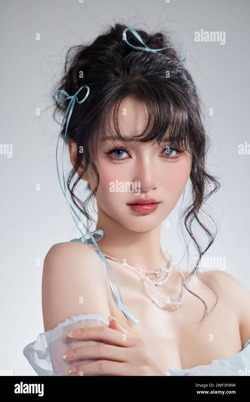 Beautiful Asian women's faces, faces for makeup, face cosmetics advertising, hi res Stock Photo ...