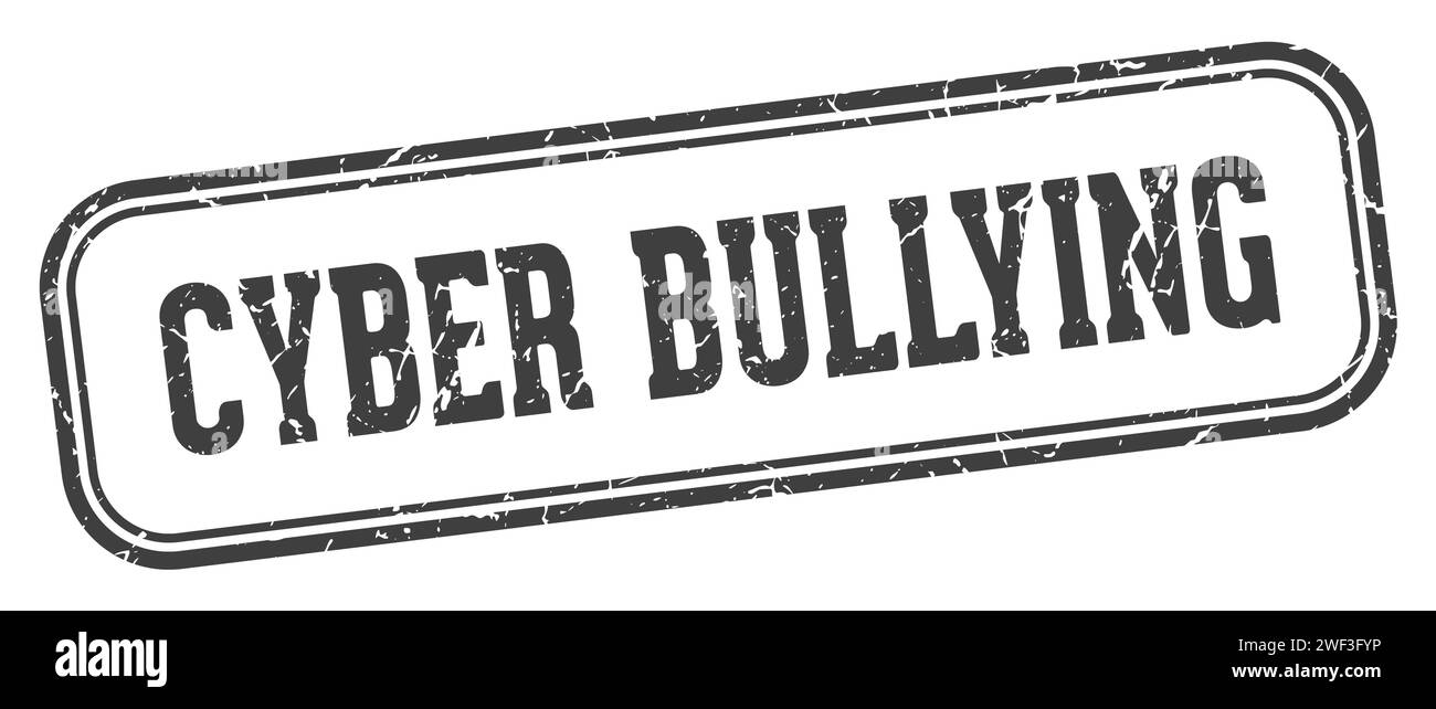 cyber bullying stamp. cyber bullying rectangular stamp isolated on ...
