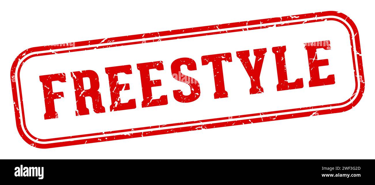 freestyle stamp. freestyle rectangular stamp isolated on white ...