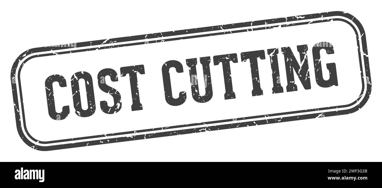 cost cutting stamp. cost cutting rectangular stamp isolated on white ...