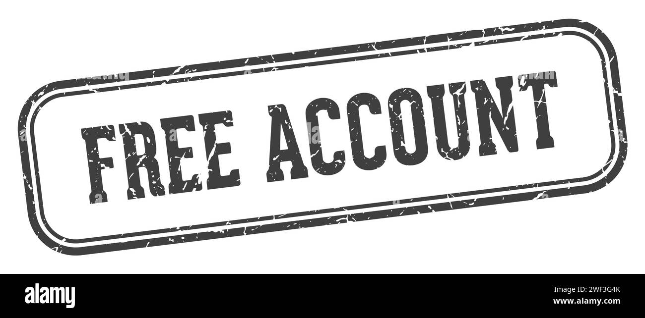 free account stamp. free account rectangular stamp isolated on white ...