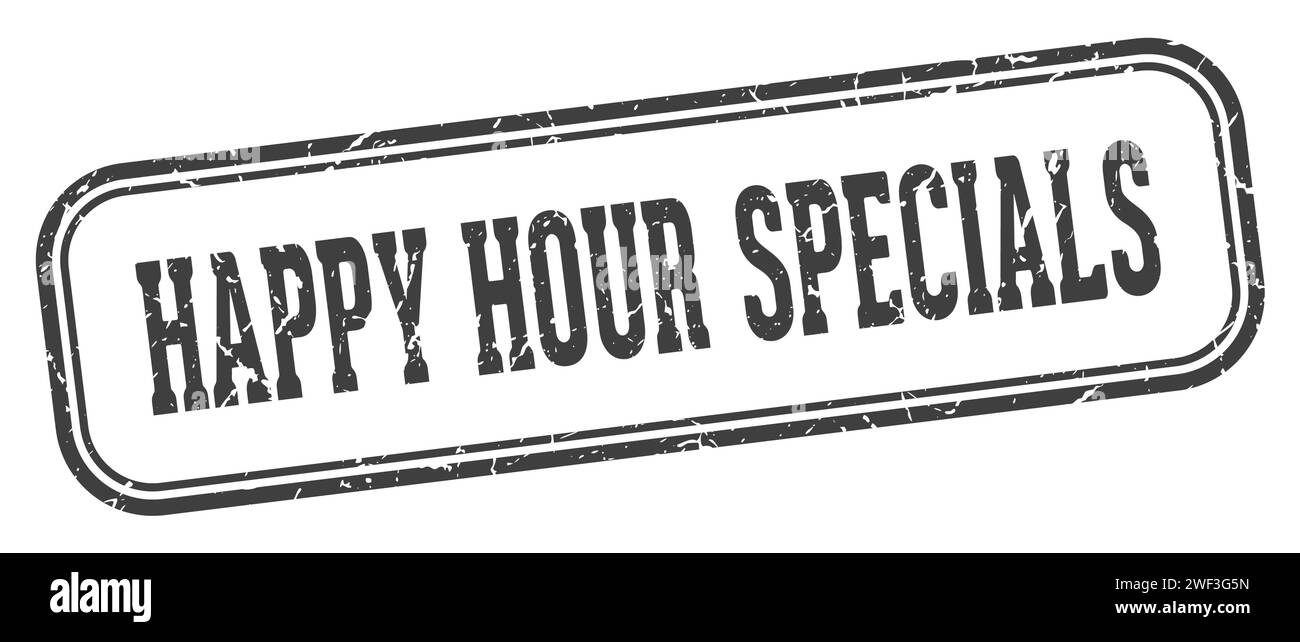 happy hour specials stamp. happy hour specials rectangular stamp ...