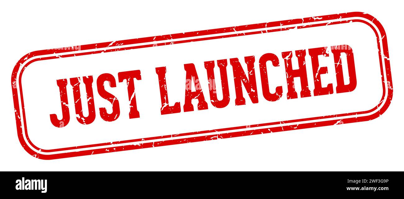 just launched stamp. just launched rectangular stamp isolated on white background Stock Vector ...