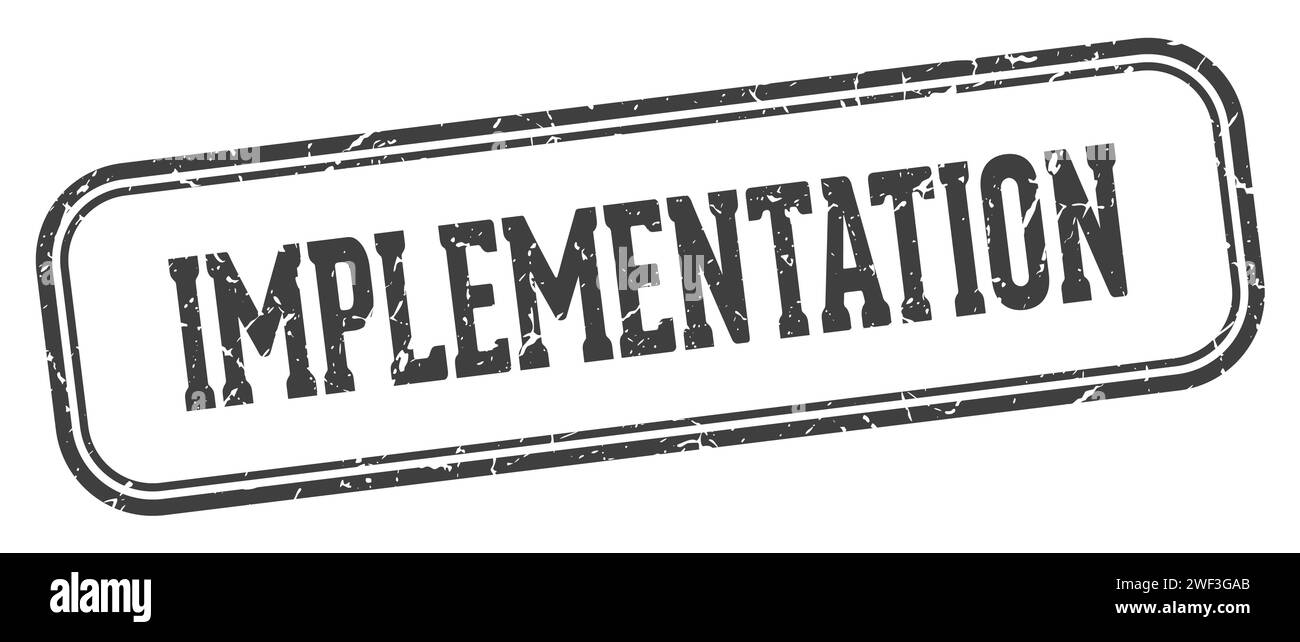 implementation stamp. implementation rectangular stamp isolated on white background Stock Vector ...