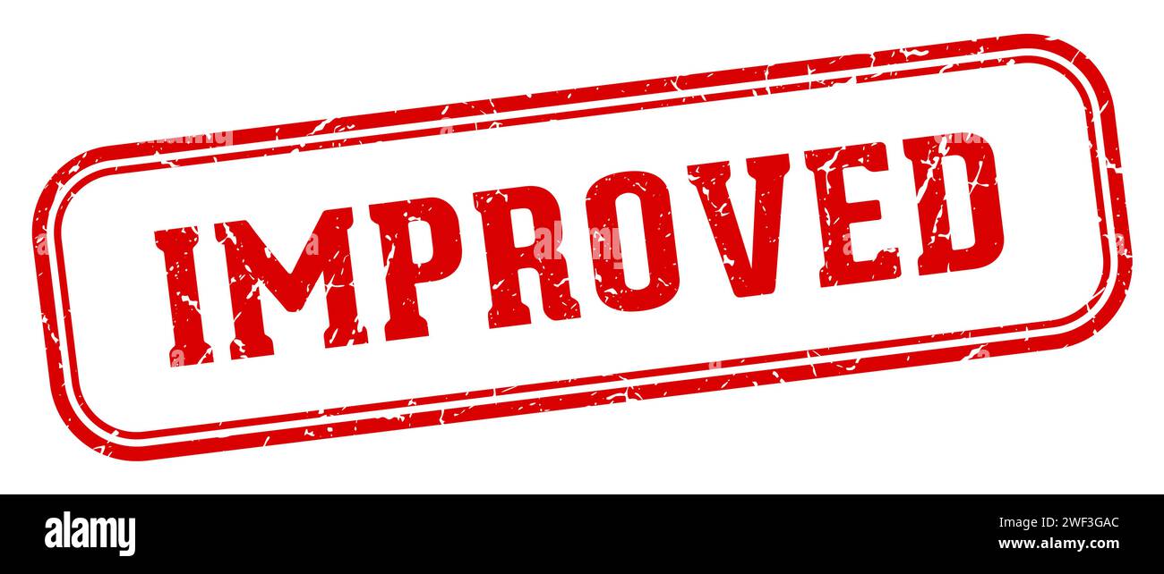 improved stamp. improved rectangular stamp isolated on white background ...