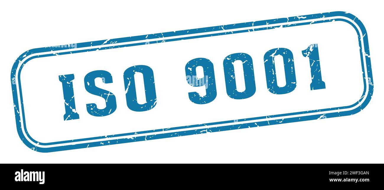 iso 9001 stamp. iso 9001 rectangular stamp isolated on white background ...