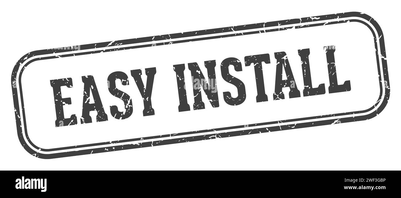 easy install stamp. easy install rectangular stamp isolated on white ...