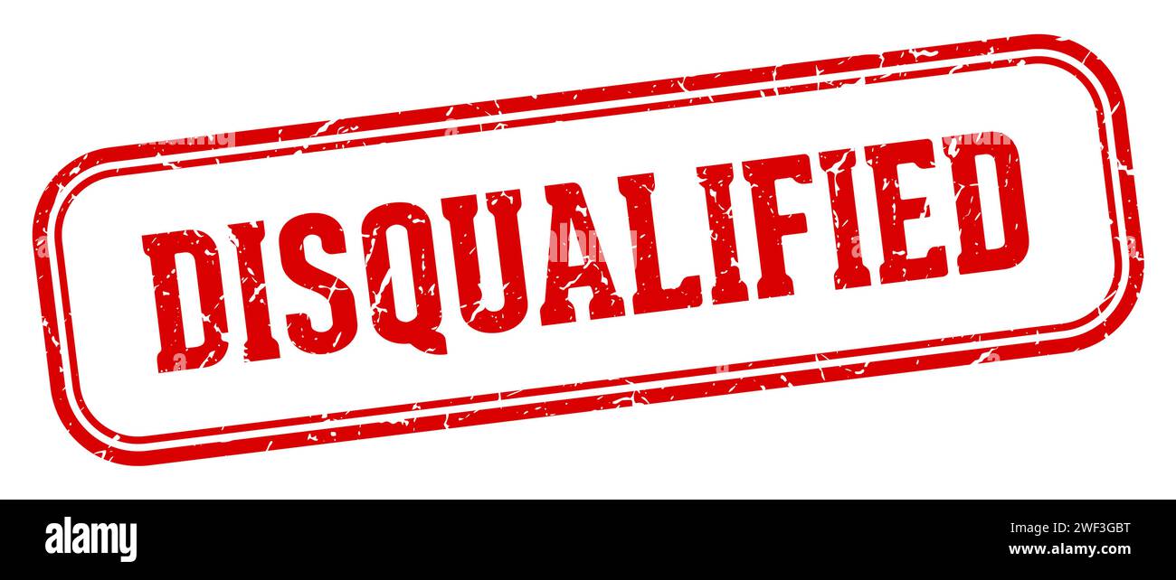 disqualified stamp. disqualified rectangular stamp isolated on white ...
