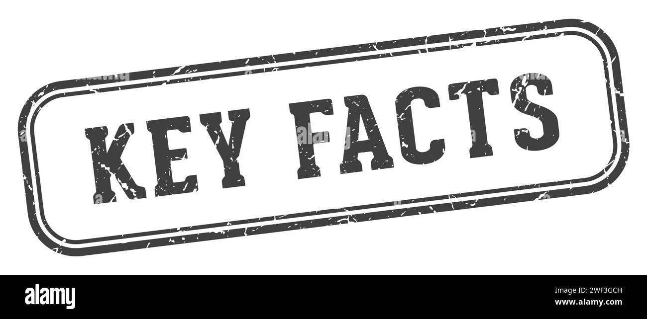 key facts stamp. key facts rectangular stamp isolated on white ...
