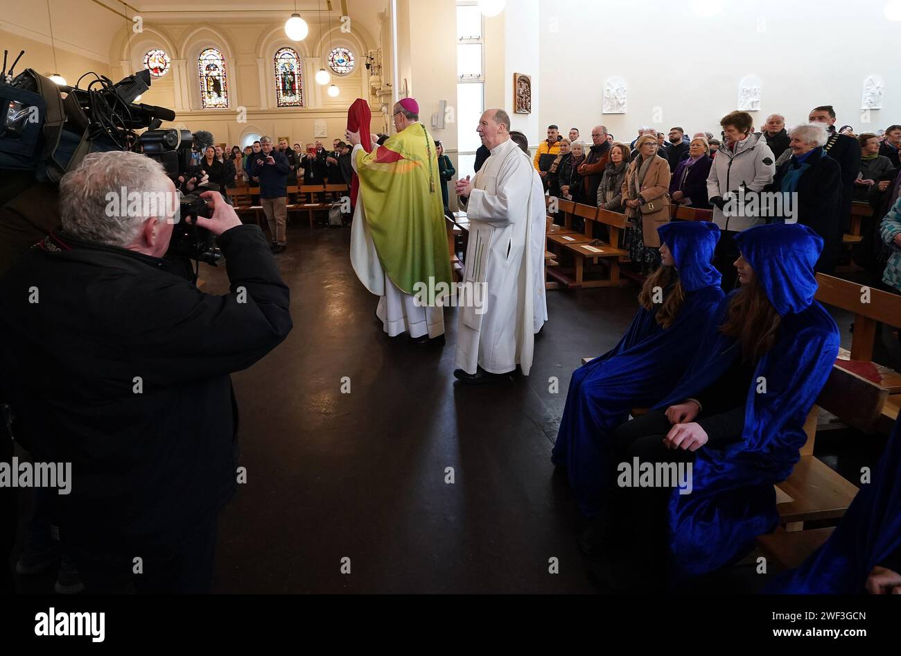 Bishop Denis Nulty, Bishop of Kildare & Leighlin, brings the relic of ...