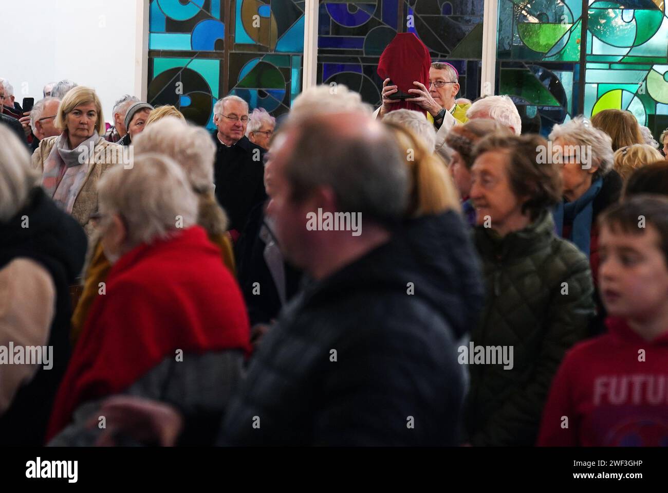 Bishop Denis Nulty, Bishop of Kildare & Leighlin, brings the relic of ...