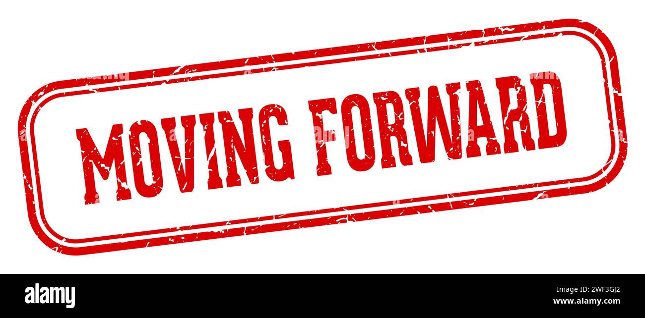 moving forward stamp. moving forward rectangular stamp isolated on ...