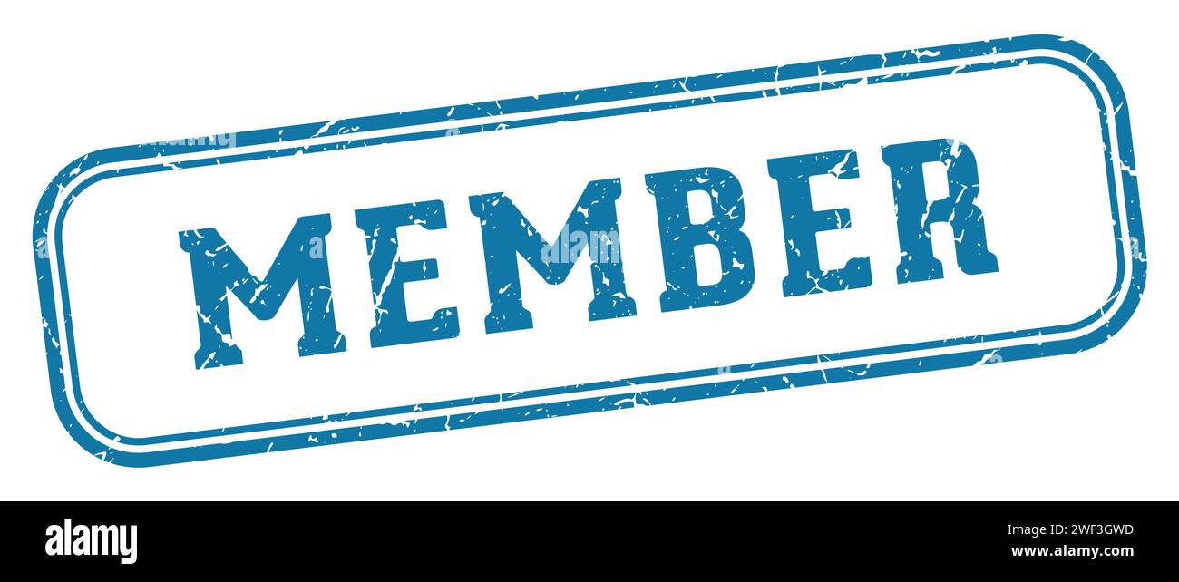 member stamp. member rectangular stamp isolated on white background ...