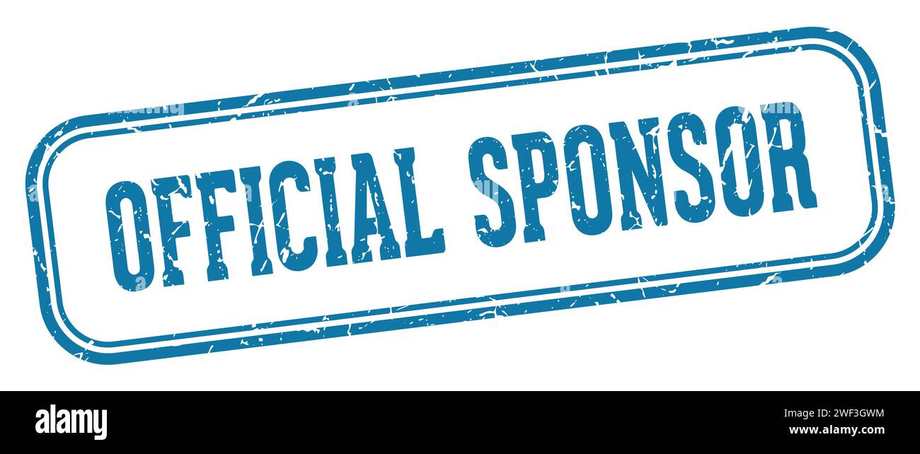 official sponsor stamp. official sponsor rectangular stamp isolated on ...