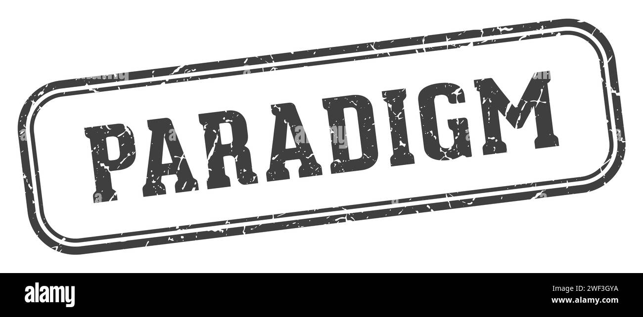 paradigm stamp. paradigm rectangular stamp isolated on white background ...