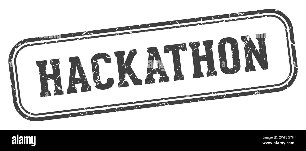 hackathon stamp. hackathon rectangular stamp isolated on white ...