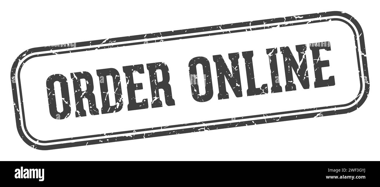 order online stamp. order online rectangular stamp isolated on white ...