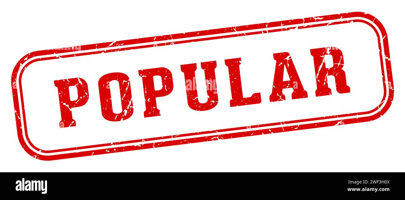 popular stamp. popular rectangular stamp isolated on white background ...