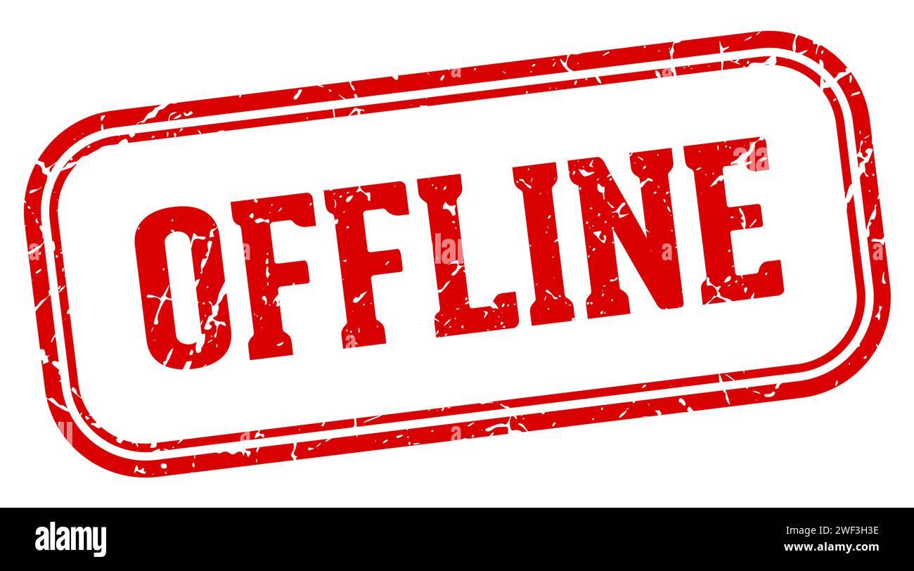 offline stamp. offline rectangular stamp isolated on white background ...