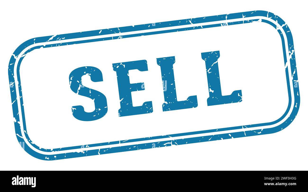 sell stamp. sell rectangular stamp isolated on white background Stock ...