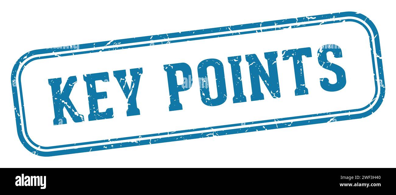 key points stamp. key points rectangular stamp isolated on white ...