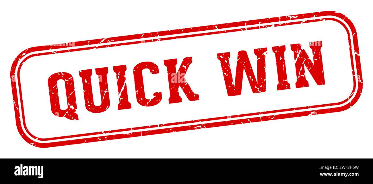 quick win stamp. quick win rectangular stamp isolated on white ...
