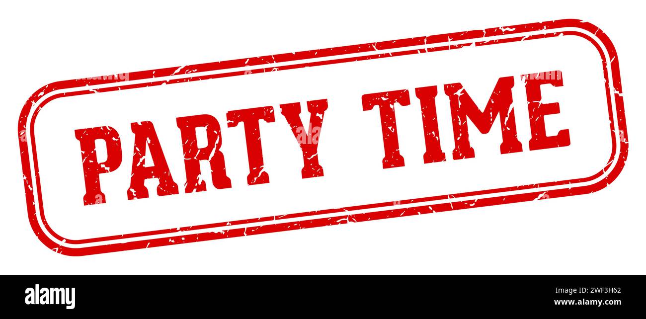 party time stamp. party time rectangular stamp isolated on white ...