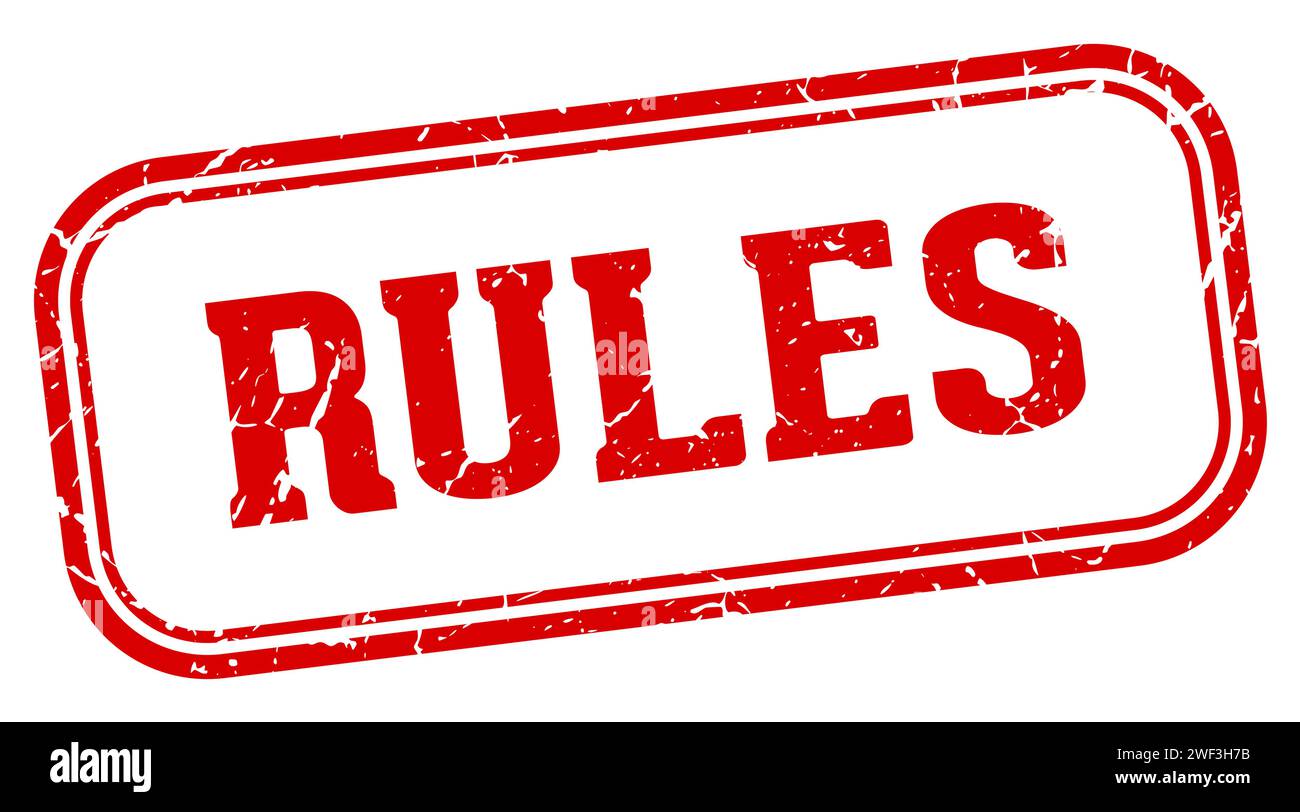 rules stamp. rules rectangular stamp isolated on white background Stock ...