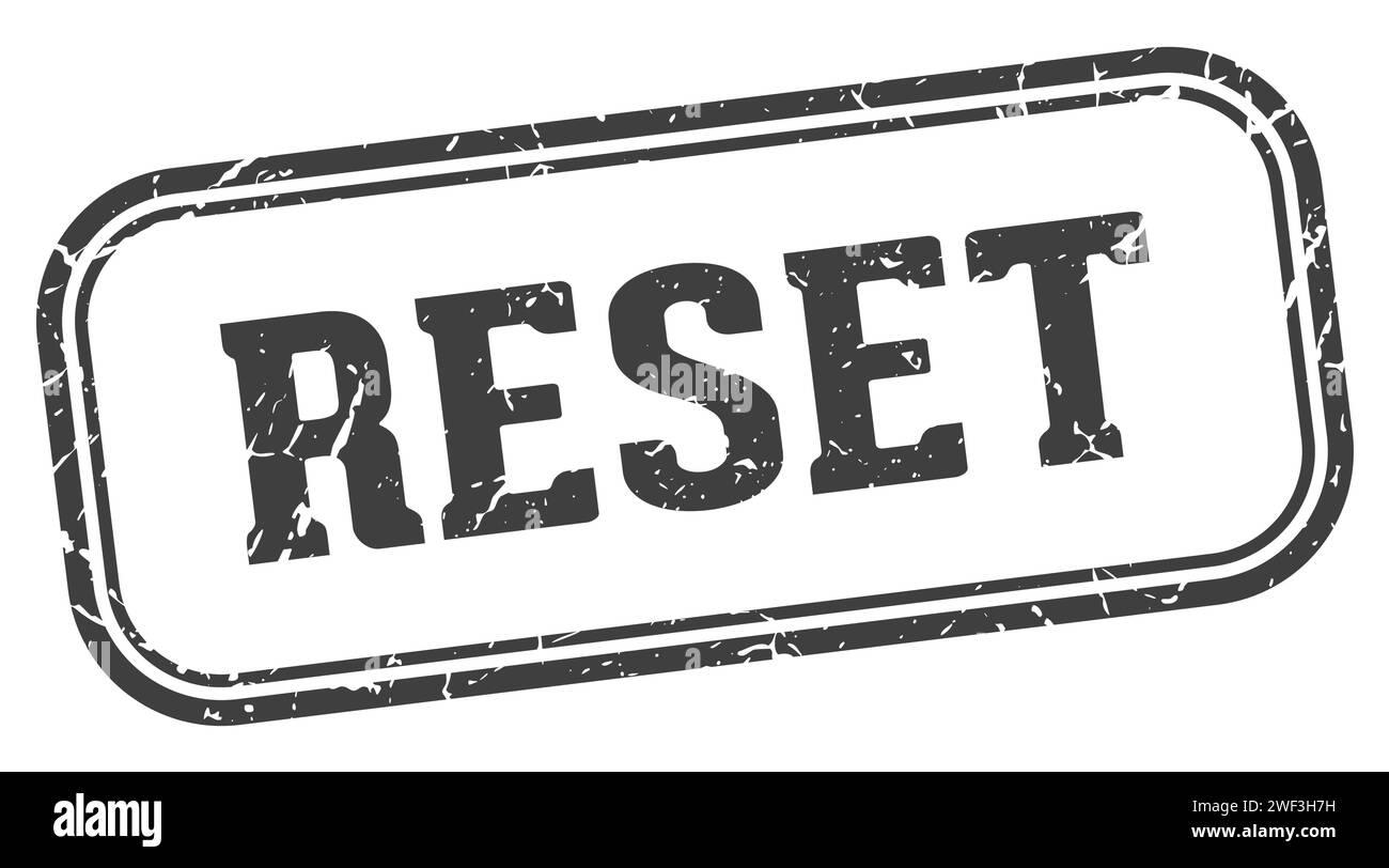 reset stamp. reset rectangular stamp isolated on white background Stock ...
