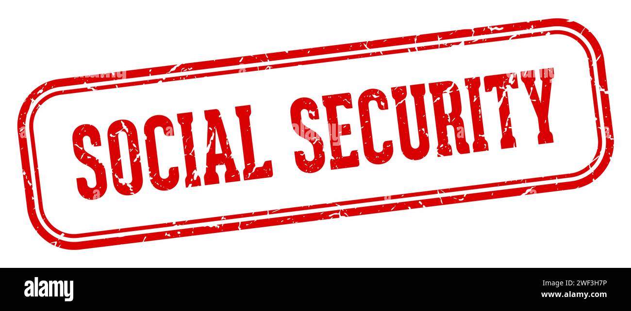 social security stamp. social security rectangular stamp isolated on ...