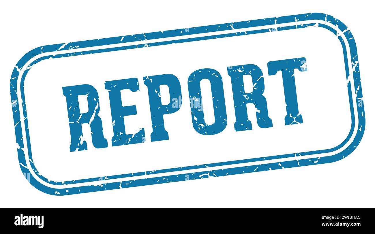 report stamp. report rectangular stamp isolated on white background ...