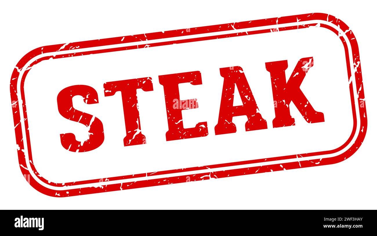 steak stamp. steak rectangular stamp isolated on white background Stock ...