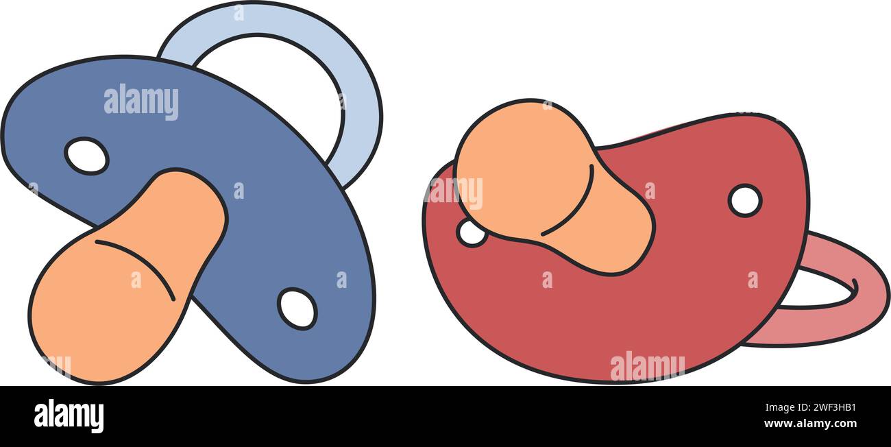 Baby dummy pacifiers in different colors for newborn girls and boys in ...