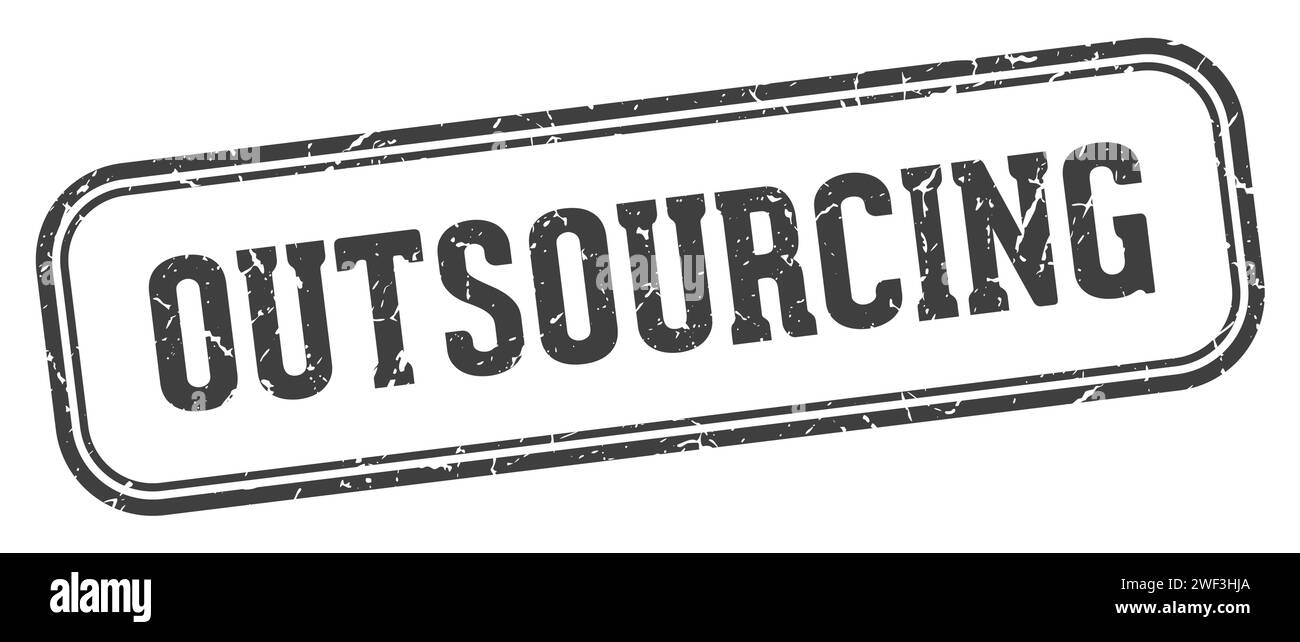 outsourcing stamp. outsourcing rectangular stamp isolated on white ...