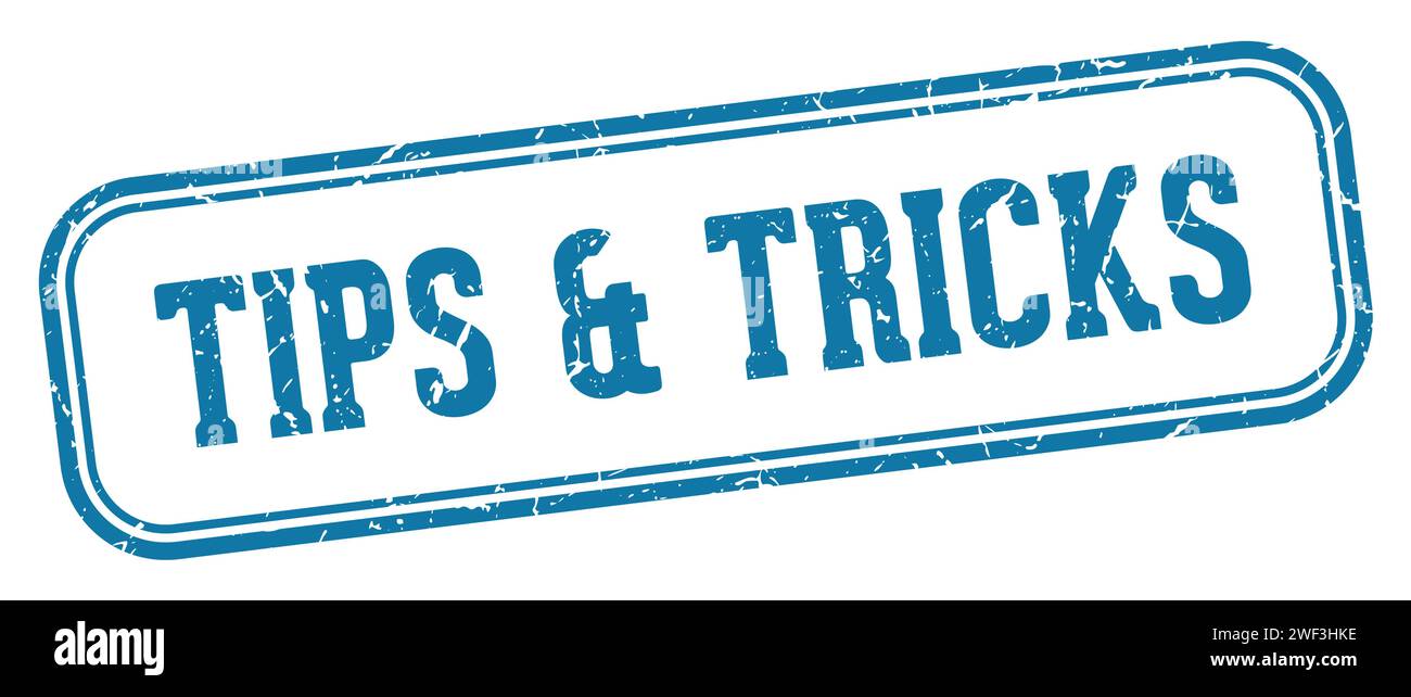 tips & tricks stamp. tips & tricks rectangular stamp isolated on white ...