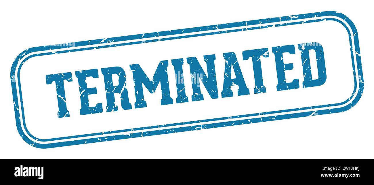 terminated stamp. terminated rectangular stamp isolated on white ...