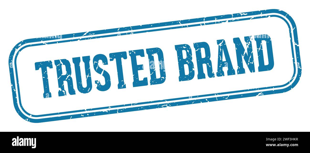 trusted brand stamp. trusted brand rectangular stamp isolated on white ...