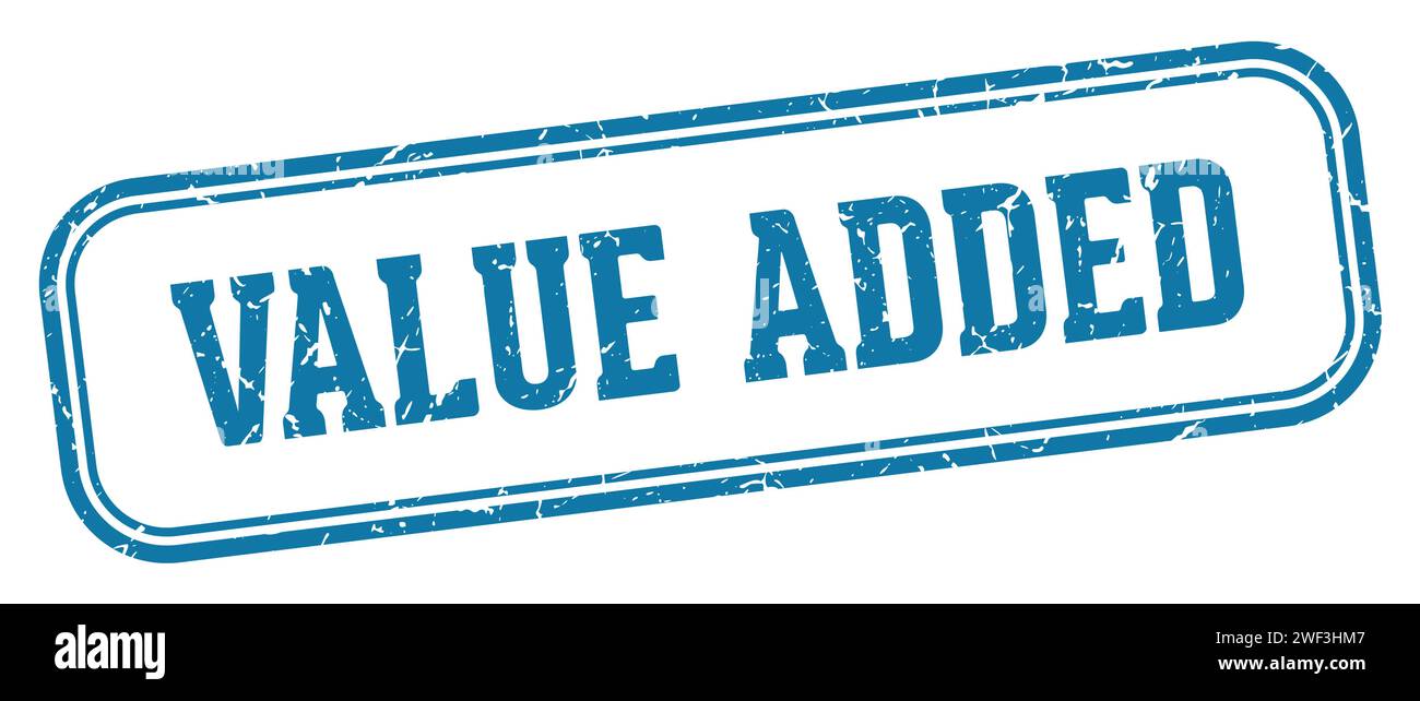 value added stamp. value added rectangular stamp isolated on white ...