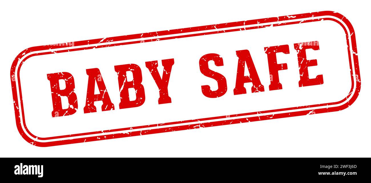 baby safe stamp. baby safe rectangular stamp isolated on white ...
