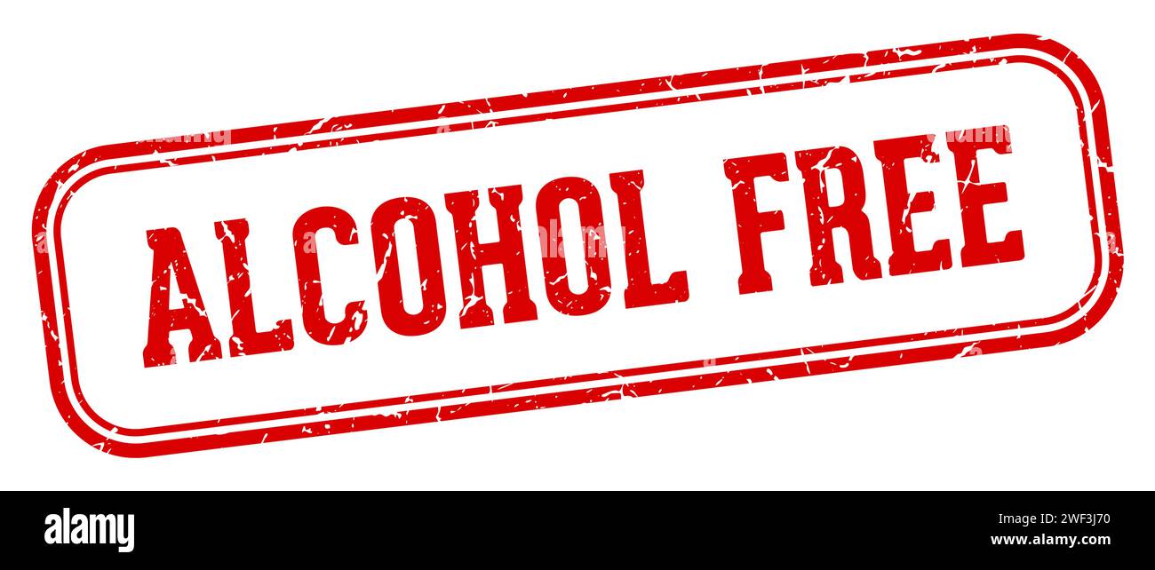 alcohol free stamp. alcohol free rectangular stamp isolated on white ...