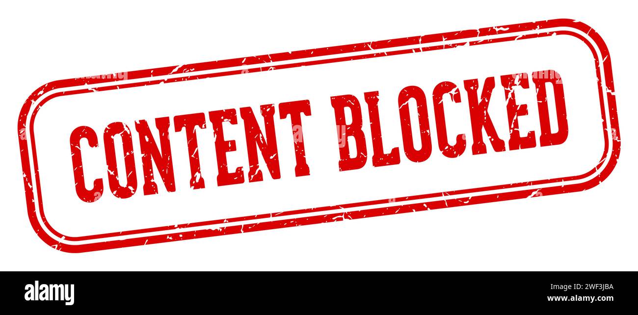 content blocked stamp. content blocked rectangular stamp isolated on ...