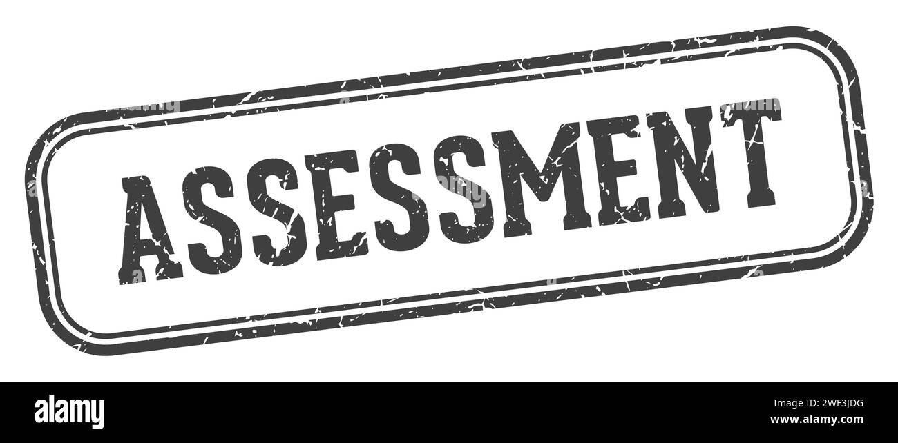 assessment stamp. assessment rectangular stamp isolated on white ...