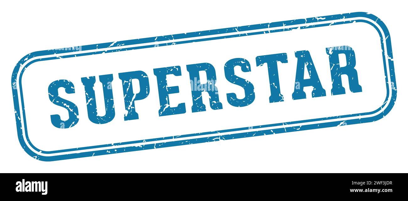 superstar stamp. superstar rectangular stamp isolated on white ...