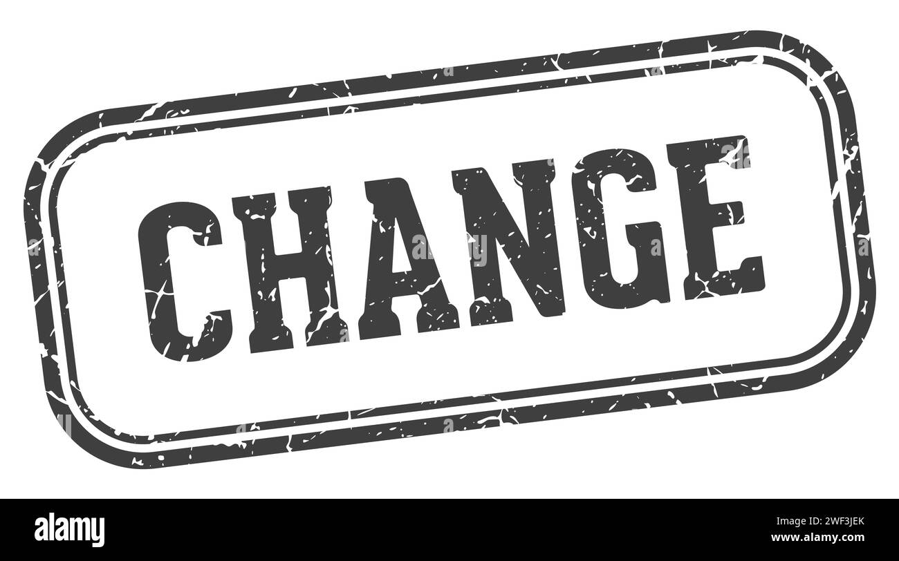 change stamp. change rectangular stamp isolated on white background ...