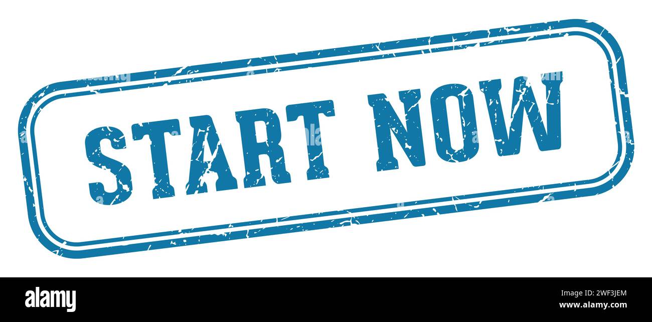 start now stamp. start now rectangular stamp isolated on white ...