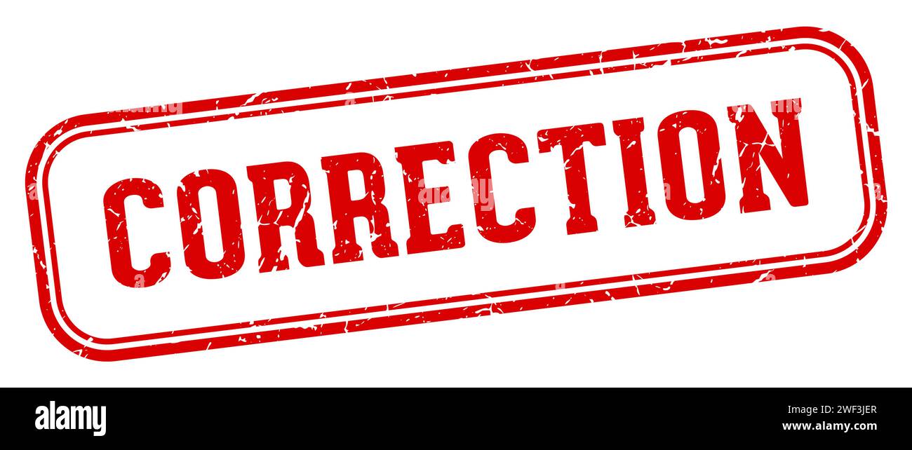 correction stamp. correction rectangular stamp isolated on white ...