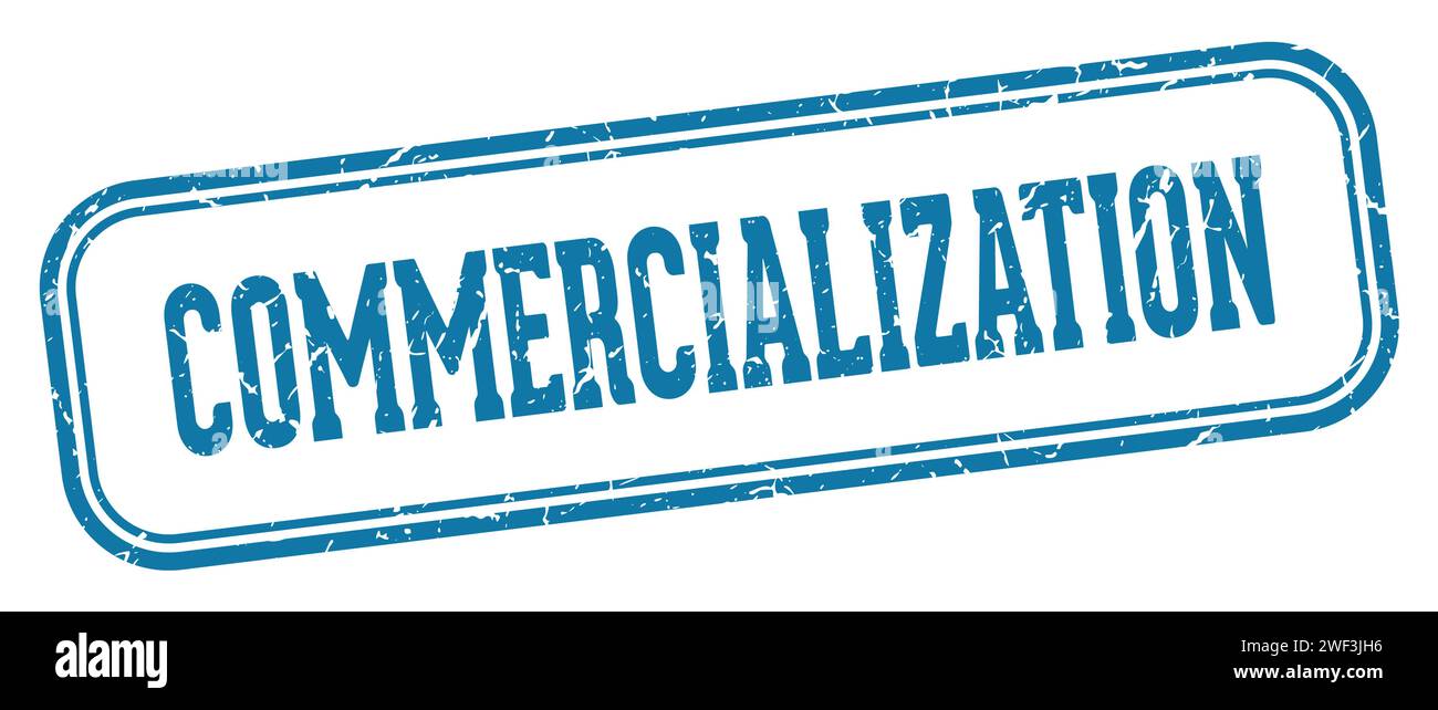 commercialization stamp. commercialization rectangular stamp isolated ...
