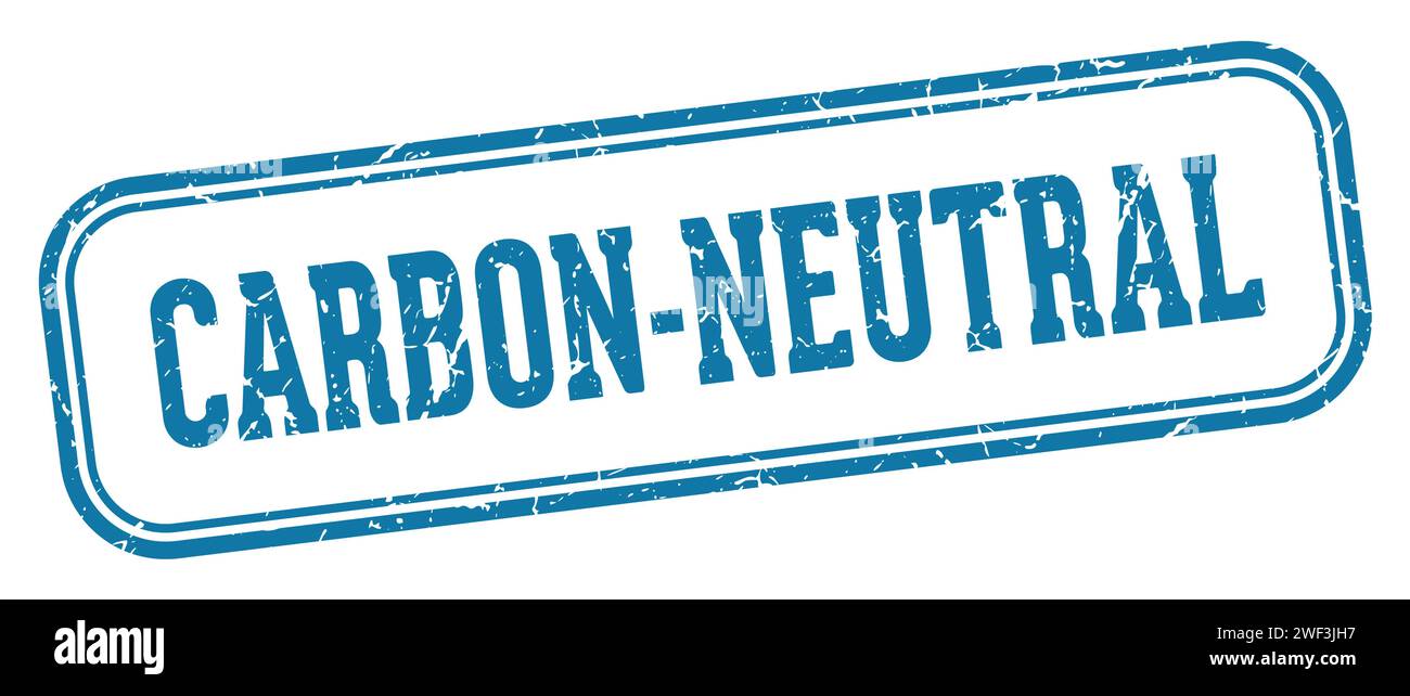 carbon-neutral stamp. carbon-neutral rectangular stamp isolated on ...