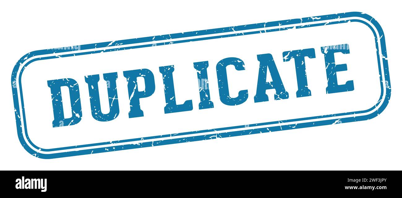 duplicate stamp. duplicate rectangular stamp isolated on white ...